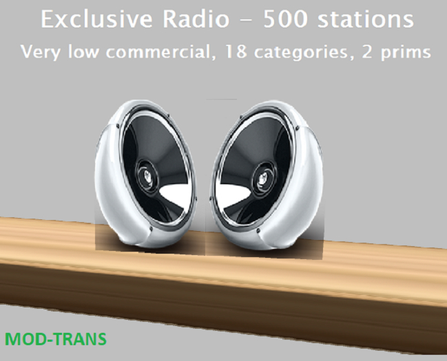 Second Life Marketplace - Exclusive radio - 500 stations
