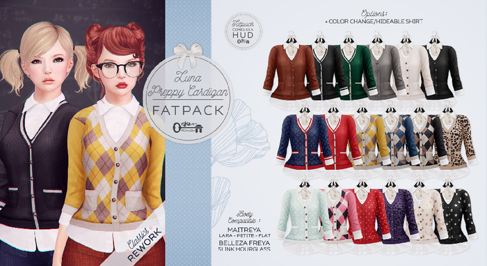 Second Life Marketplace - The Secret Store - Luna Preppy Cardigan ...
