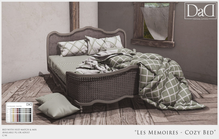 Second Life Marketplace - Les Memoires - Cozy Bed - PG