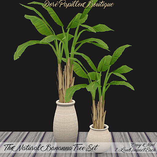 Second Life Marketplace - DPB The Natural Banana Tree Set - Cream