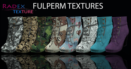 Second Life Marketplace - RADEX FULPERM TEXTURES U1BOOTS Ankle Tied ...