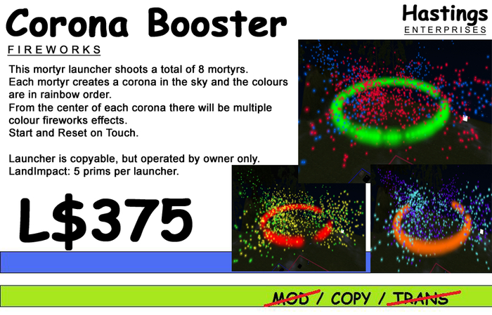Second Life Marketplace - HE Fireworks: Corona Booster