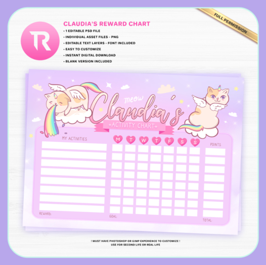 Second Life Marketplace - [TR] Claudia's Reward Chart