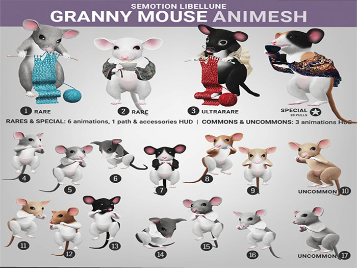 Second Life Marketplace - SEmotion Libellune Granny Mouse Animesh #13