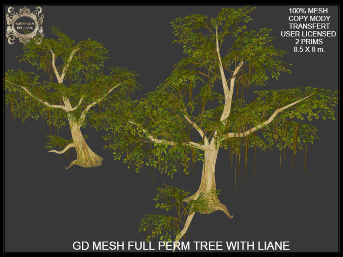 Second Life Marketplace - GD MESH FULL PERM TREE WITH LIANE