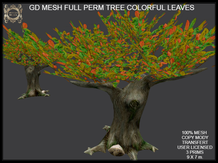 Second Life Marketplace - GD MESH FULL PERM TREE COLORFUL LEAVES