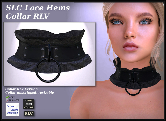 Second Life Marketplace - SLC Lace Hems Collar RLV (unpacked)