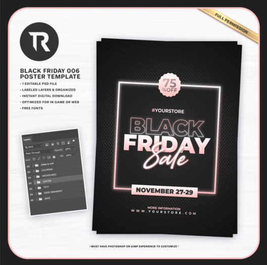 Second Life Marketplace - [TR] Black Friday Poster 6