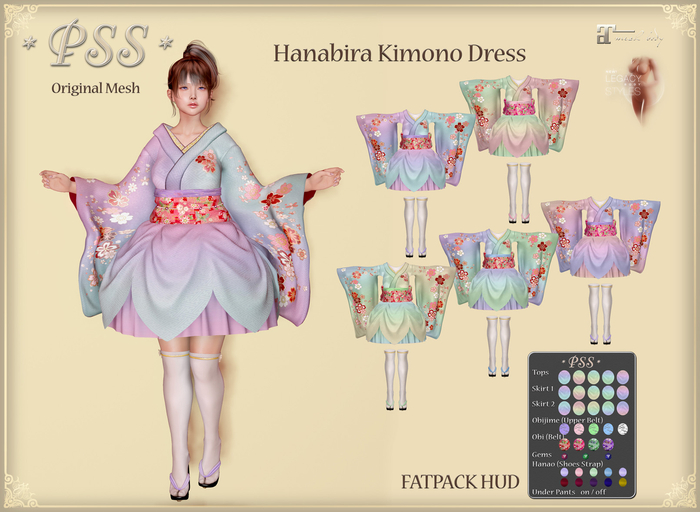 Second Life Marketplace - *PSS* Hanabira Kimono Dress Demo