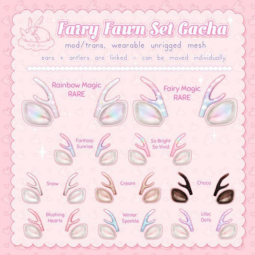 Second Life Marketplace - +Half-Deer+ Fairy Fawn Set - Rainbow Magic RARE