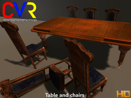 Second Life Marketplace - CVR Table and chairs HD box