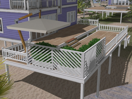 Second Life Marketplace - LH Santiago add on Set Patio + Deck + Railing ...