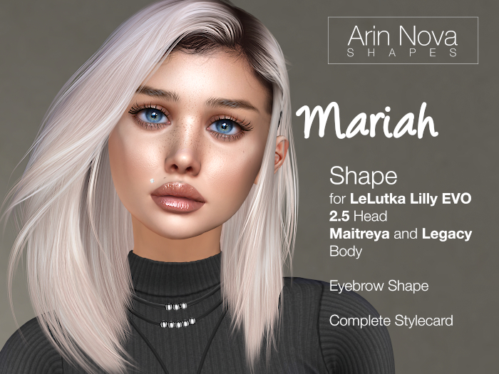 Second Life Marketplace - ArinNova-Shape-Mariah LeLutka Lilly Head 2.5