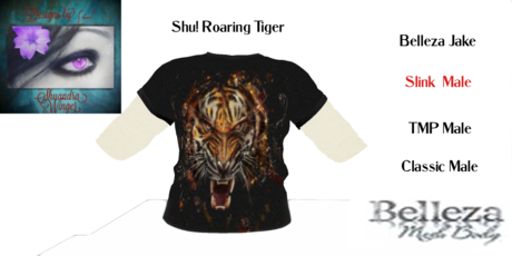 Second Life Marketplace - Shu! Tiger Roaring - male shirt- Mesh