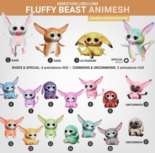 Second Life Marketplace - SEmotion Libellune Fluffy Beast Animesh #13