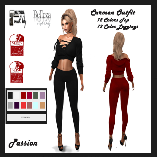 Second Life Marketplace Passion Carmen Outfit