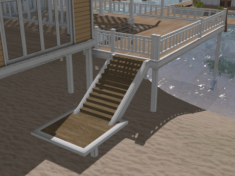 Second Life Marketplace - LH Tortuga add on Porch and Grid Stair ...