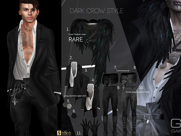 Second Life Marketplace - .::GB:: Dark Crow Style Full Set Black/Gray -TMP-
