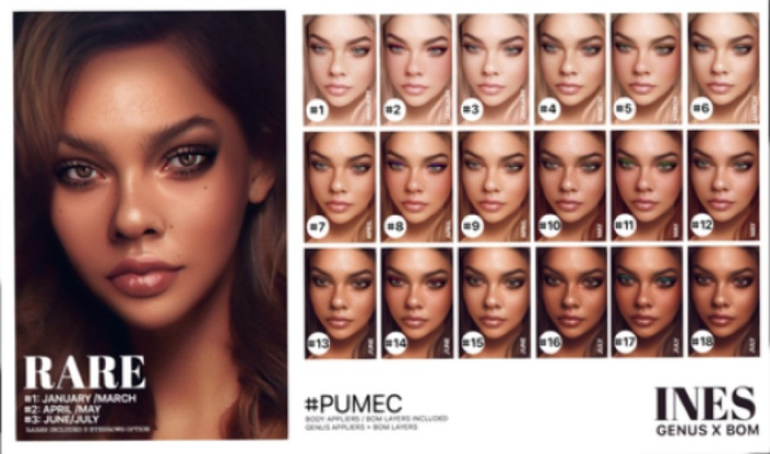 Second Life Marketplace - RARE 3 ---INES SKIN SET --- JUNE / JULY