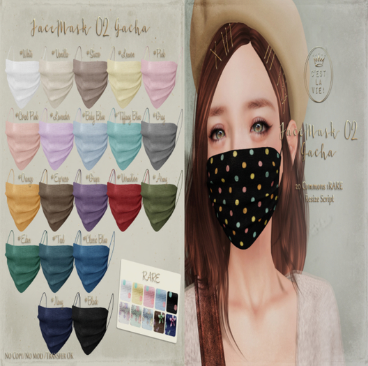 Second Life Marketplace - ::C'est la vie !:: Face Mask 02 Gacha ...