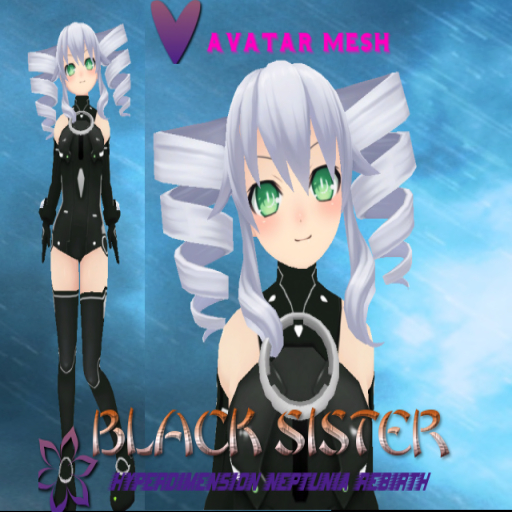Second Life Marketplace - BLACK SISTER ANIME AVATAR COMPLETE MESH 100%
