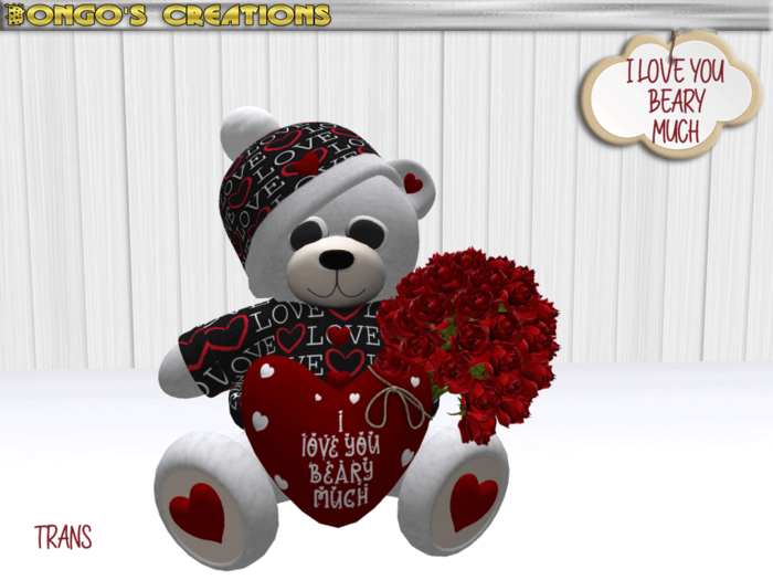 Second Life Marketplace - BMC3127 - I LOVE YOU BEARY MUCH - TEDDY.