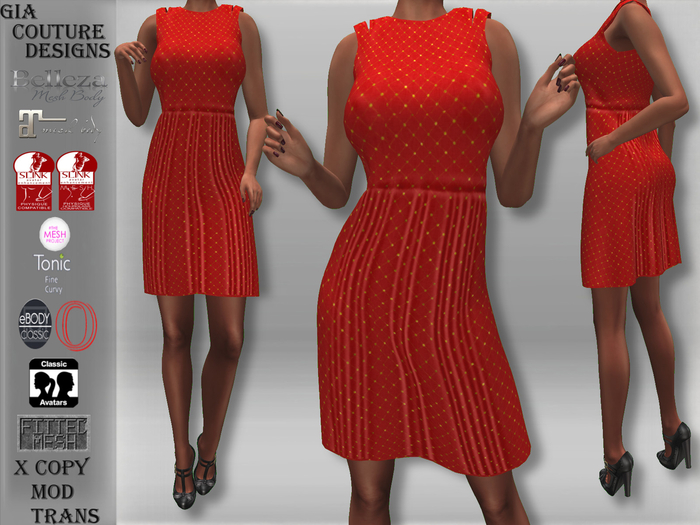 Second Life Marketplace - "GCD" Ryanne High Waist Dresses Red