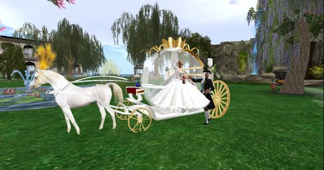 Second Life Marketplace - G&T Drivable Fairytail wedding carriage