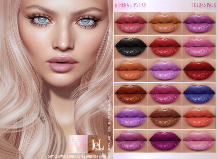 Second Life Marketplace - M I A R Y - Athena HD Lips in Colors (Lelutka ...
