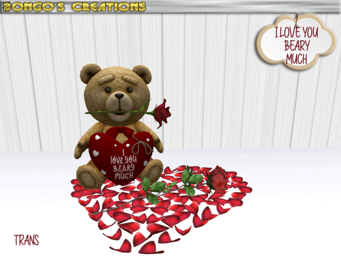 Second Life Marketplace - BMC3134 - I LOVE YOU BEARY MUCH.