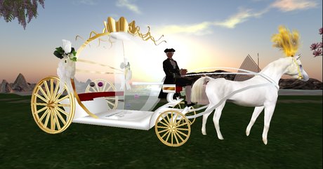 Second Life Marketplace - G&T Drivable Fairytail wedding carriage