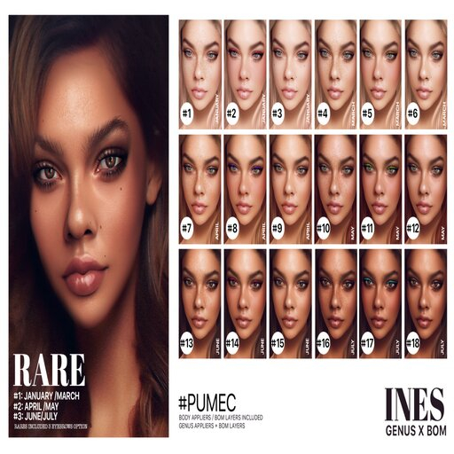 Second Life Marketplace - RARE 1 ---INES SKIN SET --- JANUARY / MARCH
