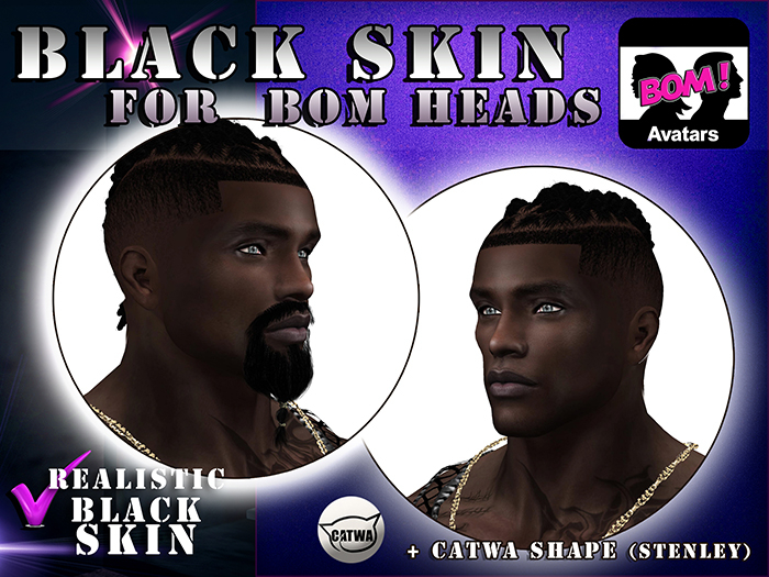 Second Life Marketplace - Black skin BOM abony afro applier for Catwa ...