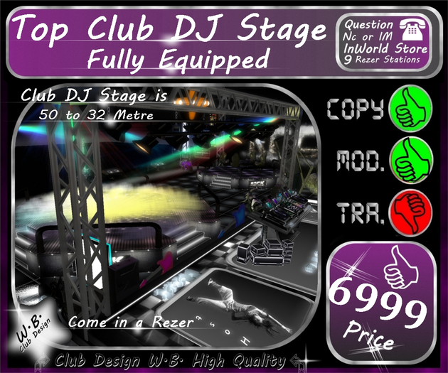 Second Life Marketplace - * New * Club DJ Stage * Fully Equipped