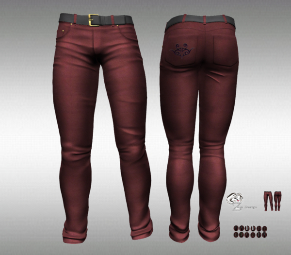 Second Life Marketplace - JEANS Men Jake & Gianni with rust Color HUD