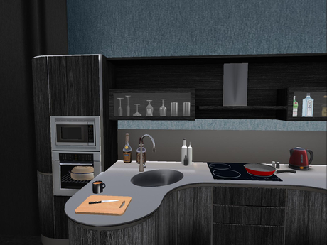 Second Life Marketplace - Chic Modern Kitchen Set Stool Table Animated ...