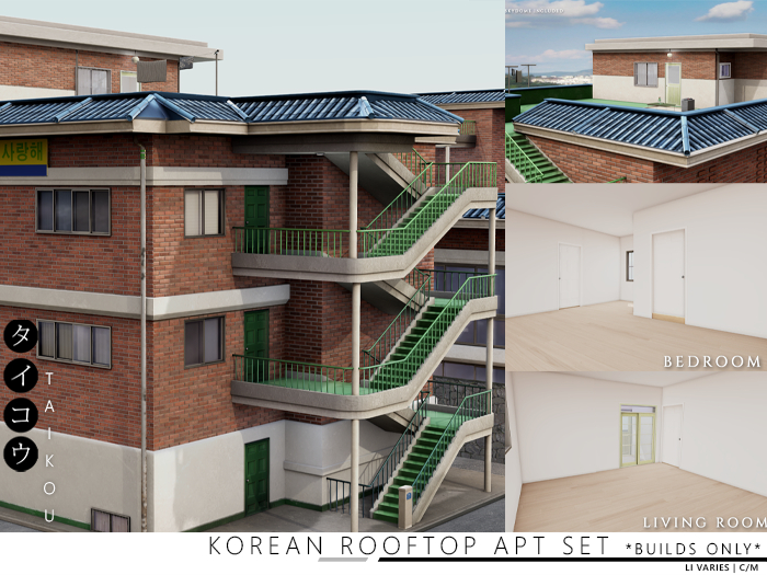 Second Life Marketplace - taikou / korean rooftop apt set *BUILDS ONLY*