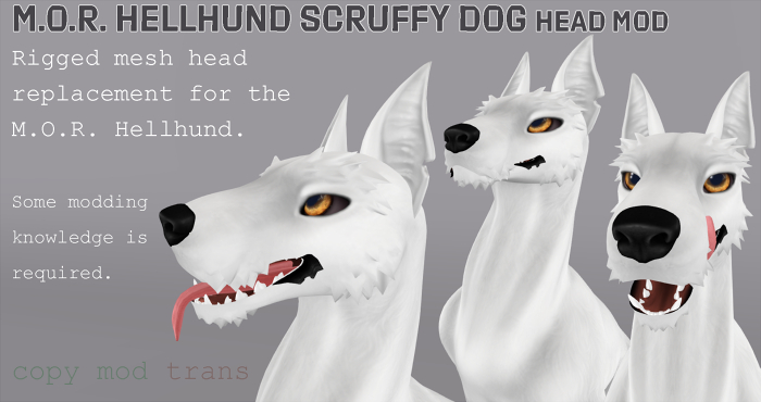 Second Life Marketplace - FW - M.O.R. Hellhund Scruffy Dog Head Mod