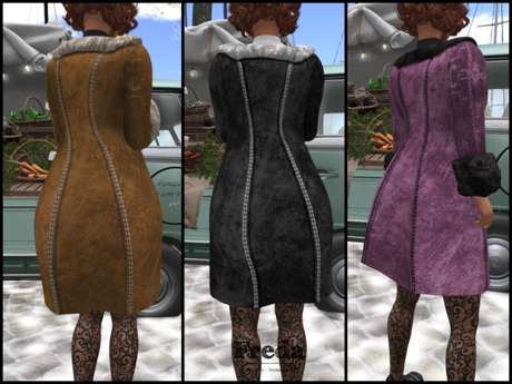 Second Life Marketplace - "Freda" Willy Open Winter Coat Pink Suede ...