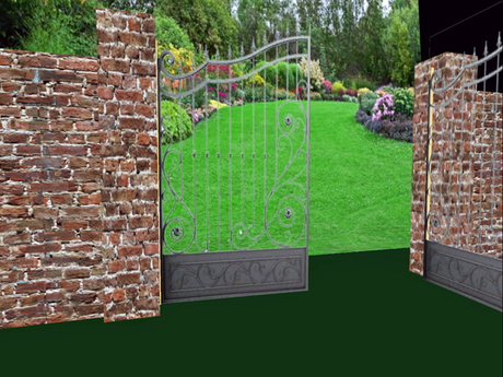 Second Life Marketplace - Wrought Iron Gate2 L & R scripted
