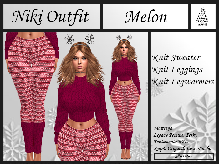 Second Life Marketplace - Passion-Niki-Christmas-Outfit-Melon