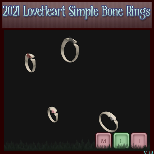 Second Life Marketplace - [. HEATHEN .] Simple Bone Rings-4 colors-NON BENTO- {REZ}