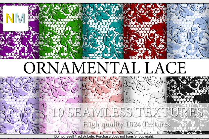 Second Life Marketplace - Ornamental Lace Alpha Transparent Kit 10 ...