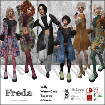 Second Life Marketplace - "Freda" Willy Open Winter Coat Pretty blue ...