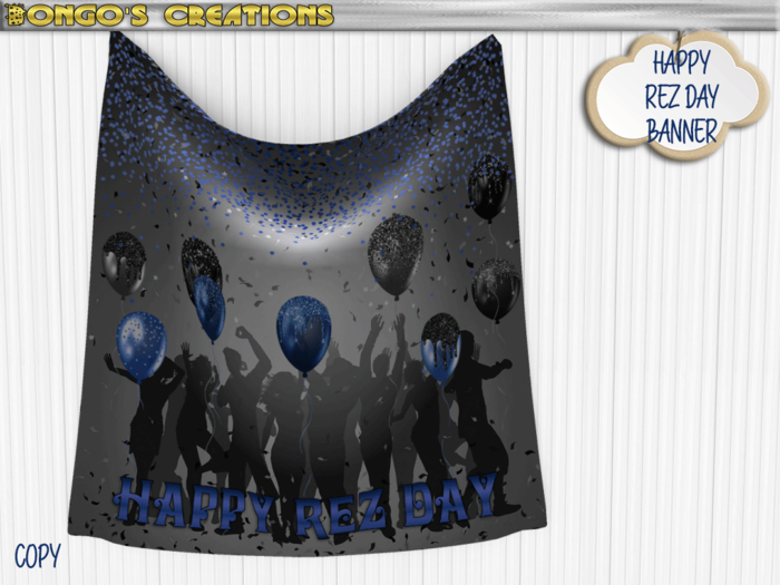 Second Life Marketplace - BMC3155 - HAPPY REZ DAY - DOUBLE SIDED DRAPED ...