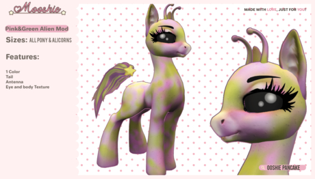 Second Life Marketplace - M. Magik Pony - Alien Green & Pink Mod