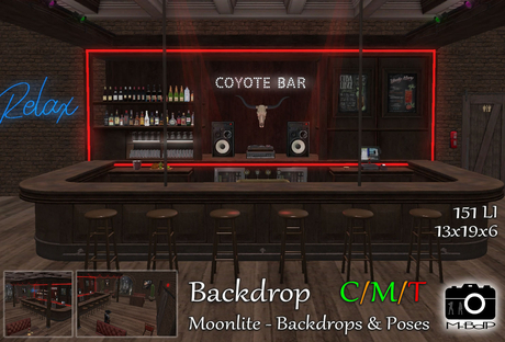 Second Life Marketplace - M-BdP - Coyote Bar - Backdrop - Full Set