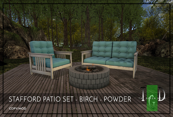 Second Life Marketplace - ~The Green Door~ Stafford Patio Set - Birch ...