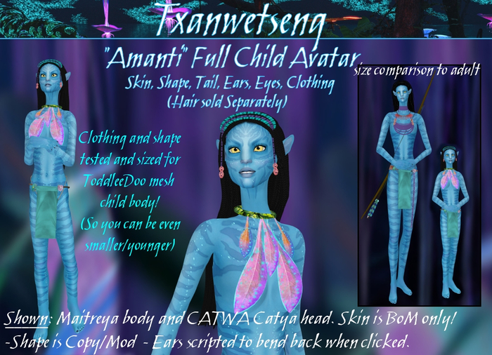 Second Life Marketplace - Txanwetseng :: Young Female "Amanti" Full Avatar v1.2