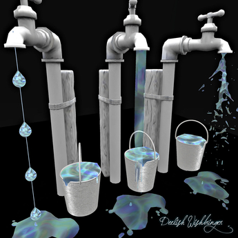 Second Life Marketplace - Artistic Spigot Lamps "Dripping" Water ~Touch ...